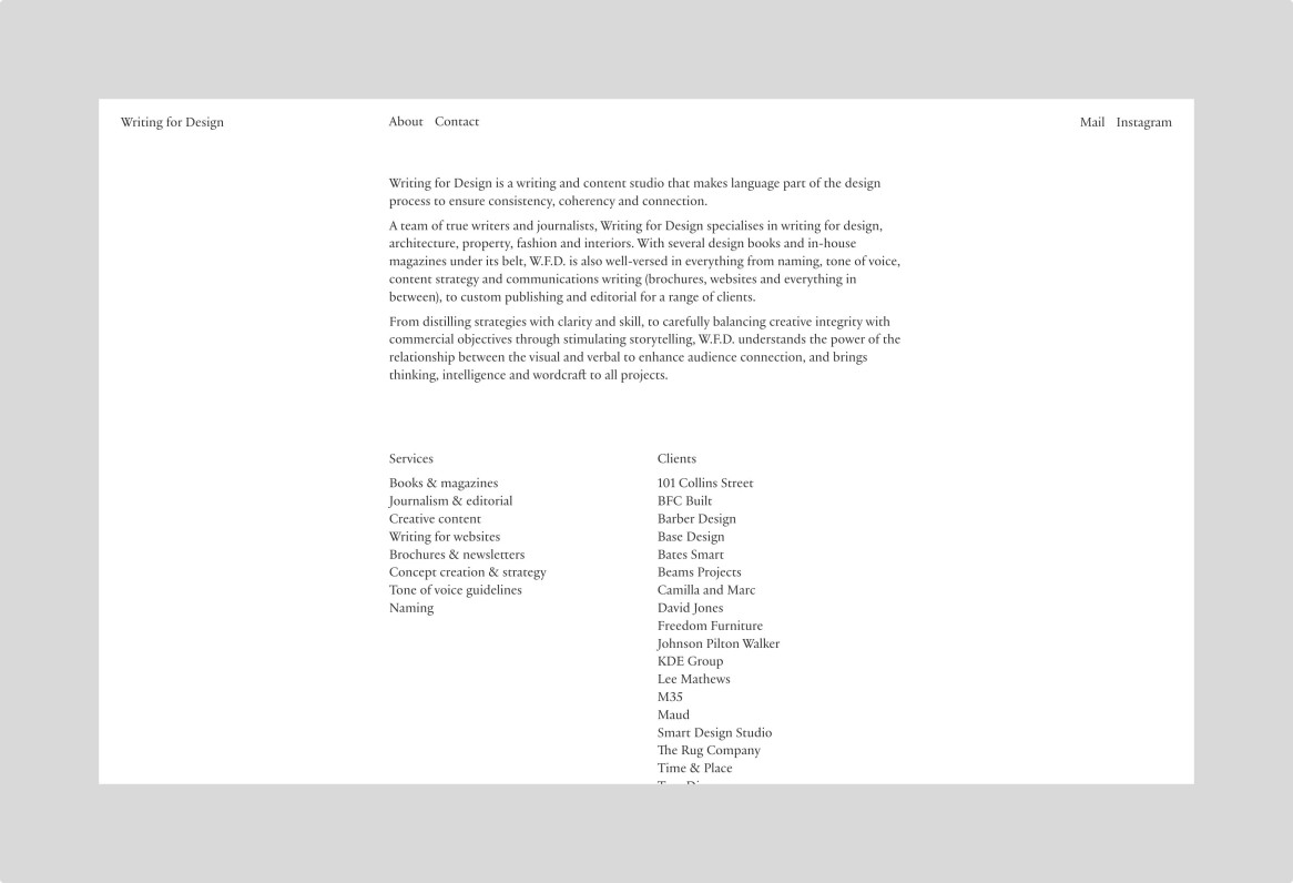 Writing For Design Identity – 100 Archive